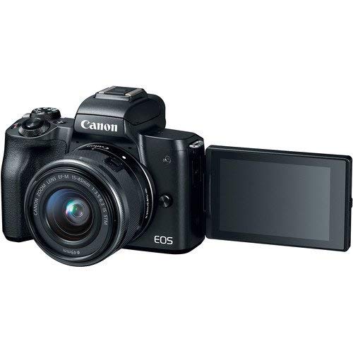 Canon EOS M50 Mirrorless Digital Camera w/ 2 Canon Lenses (15-45mm f/3.5-6.3 is STM and 55-200mm f/4.5-6.3 is STM)+ Photo/Video Editing Software & Deluxe Accessory Kit (Renewed)