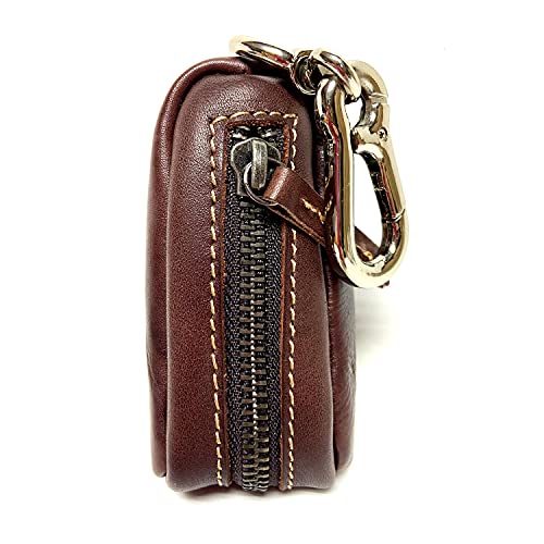 RARESTAN leather key holder,leather key case, genuine leather key pouch for keychain,leather car smart key pouch (Coffee)
