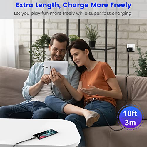 S23 S22 S21 Super Fast Charger Type C, EASDMN 25W PD/PPS USB C Fast Wall Charger Block & 10FT Super Long Fast Charging Cable for Samsung Galaxy S23/S22/S22 Ultra/S22+/S21/Plus/S20/Note 20/Z Fold 3/A53