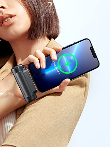 Abnoys Portable-Charger-Power-Bank - 8000mAh Mini Power Bank Ultra Compact Portable Phone Charger Battery Pack Compatible with iPhone Comes with a Type-C Conversion Interface (Black)