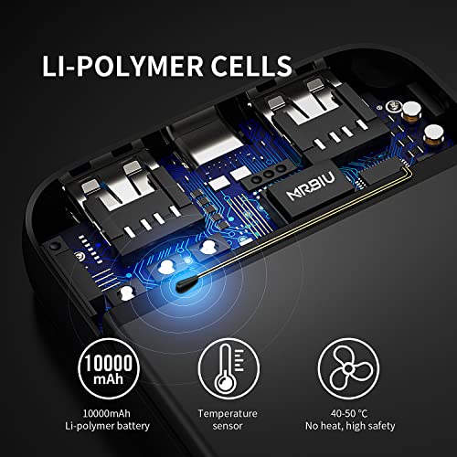 MRBIU 5v 2a Heated Vest Battery Pack,Micro Power Bank 10000mah for Heated Jacket,Dual USB LCD Display Portable Charger,External Battery for iPhone, Android etc.