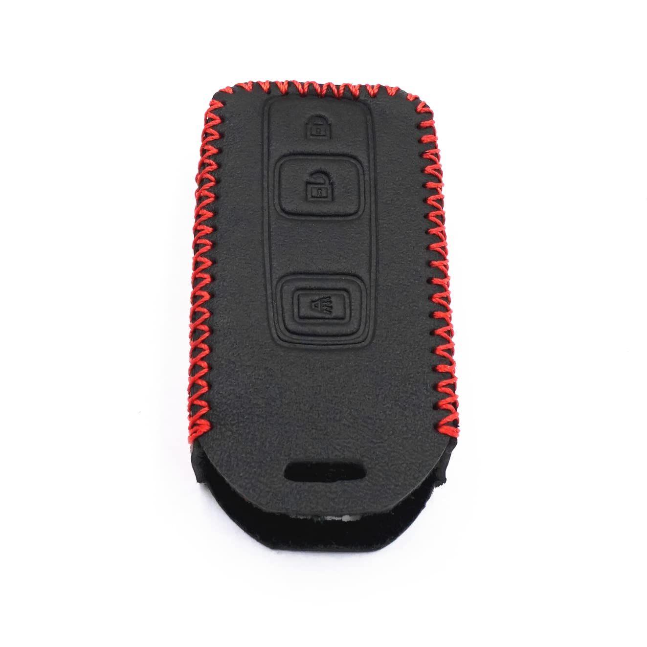 MJKEYAuto Black Leather 3 Buttons Smart Remote Key Fob Cover Chain Case for Toyota Prius 2004 2005 2006 2007 2008 2009