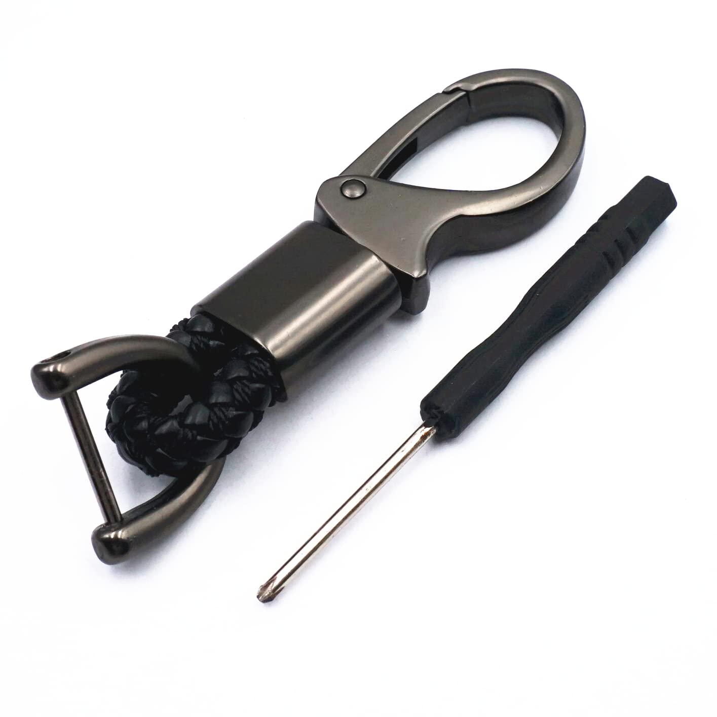 MJKEYAuto Black Leather 3 Buttons Smart Remote Key Fob Cover Chain Case for Toyota Prius 2004 2005 2006 2007 2008 2009