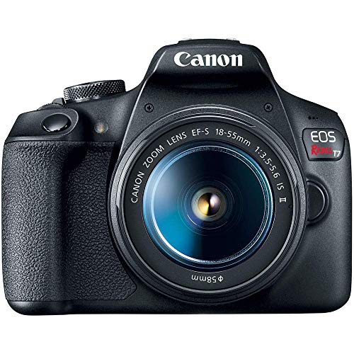 Canon EOS Rebel T7 DSLR Camera with 18-55mm Lens (2727C002) + 64GB Memory Card + Case + Corel Photo Software + LPE10 Battery + Card Reader + Cleaning Set + Flex Tripod + Memory Wallet (Renewed)