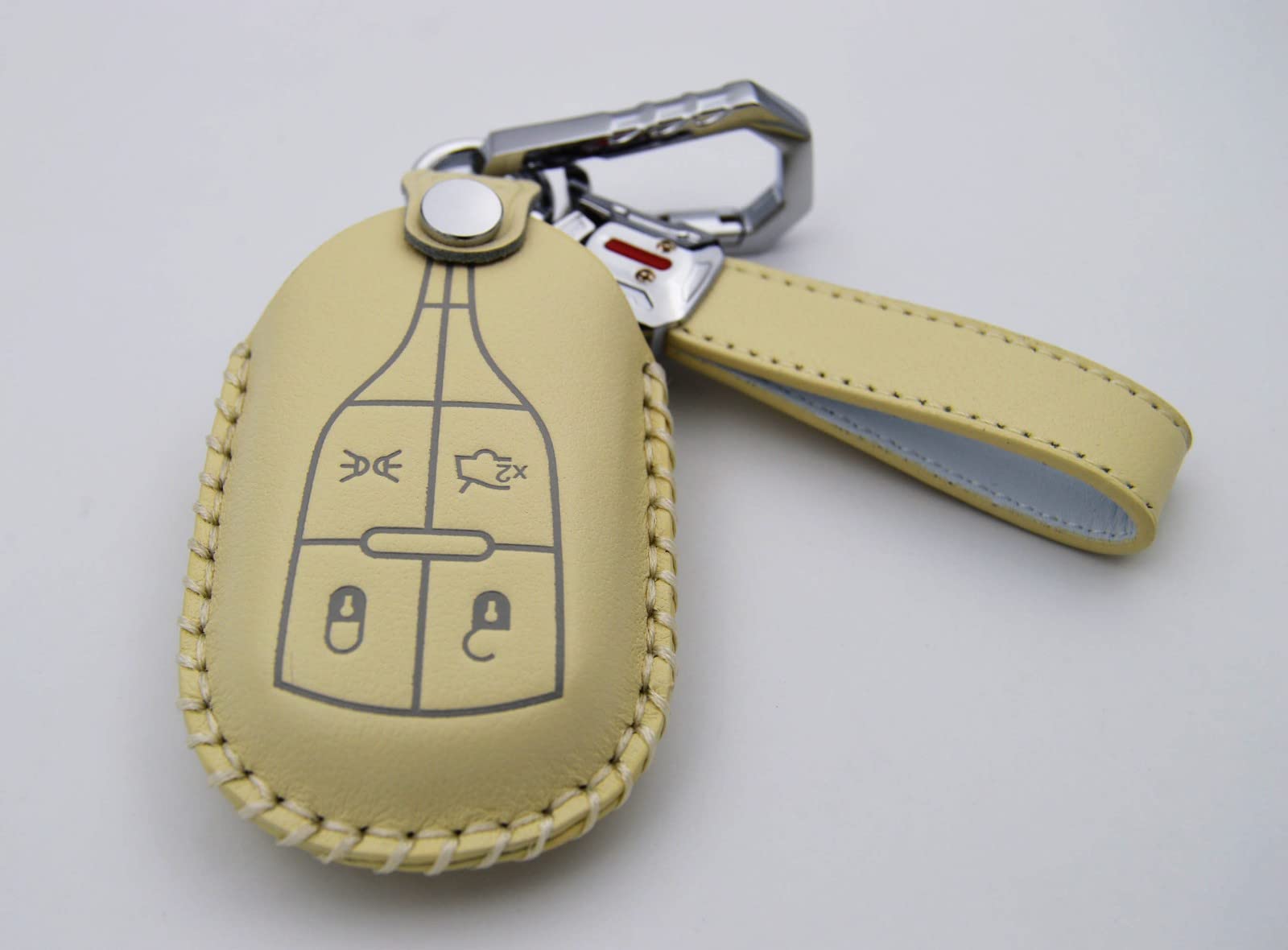 Handmade Leather Key Fob Cover for Maserati Levante Quattroporte Ghibli 4 Buttons