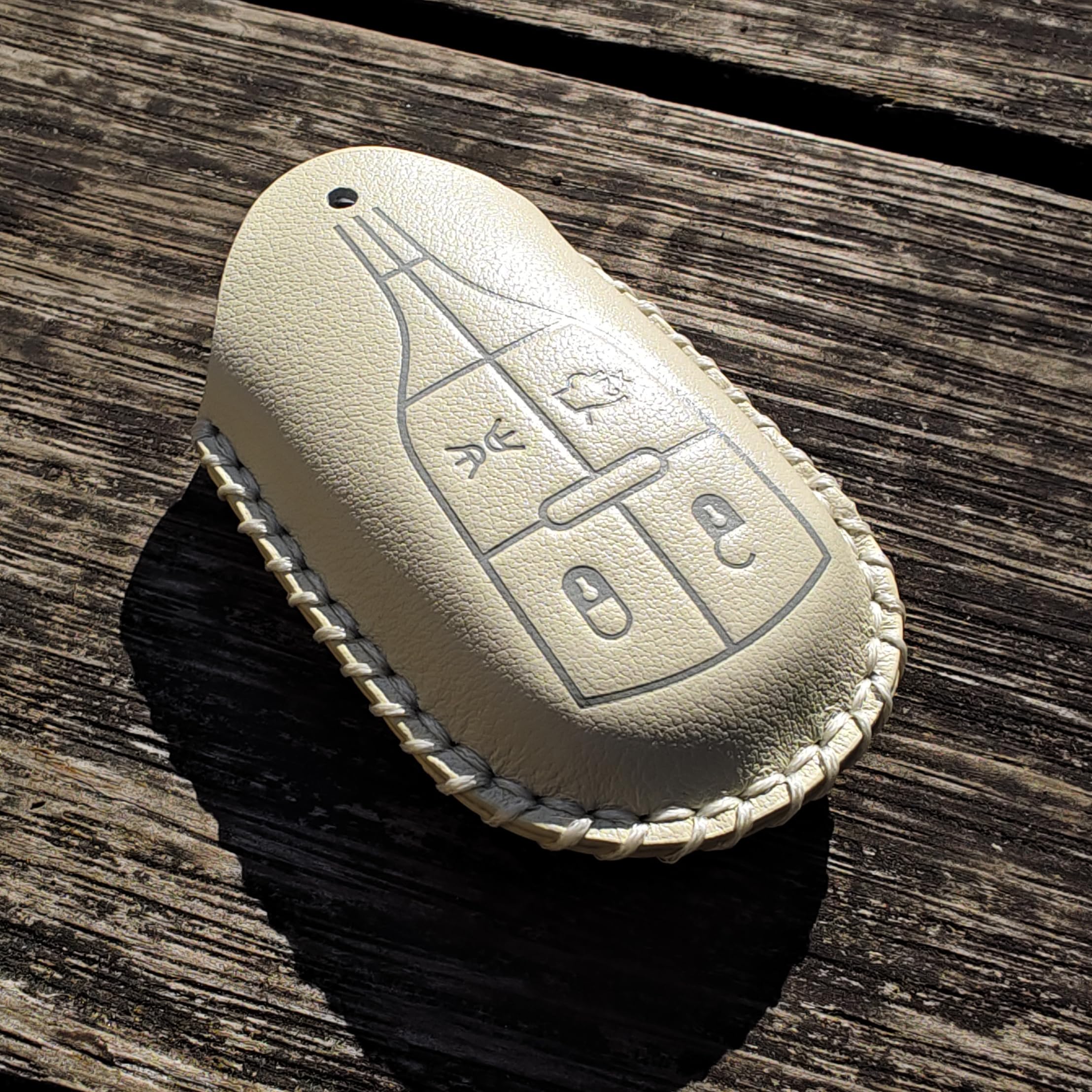 Handmade Leather Key Fob Cover for Maserati Levante Quattroporte Ghibli 4 Buttons