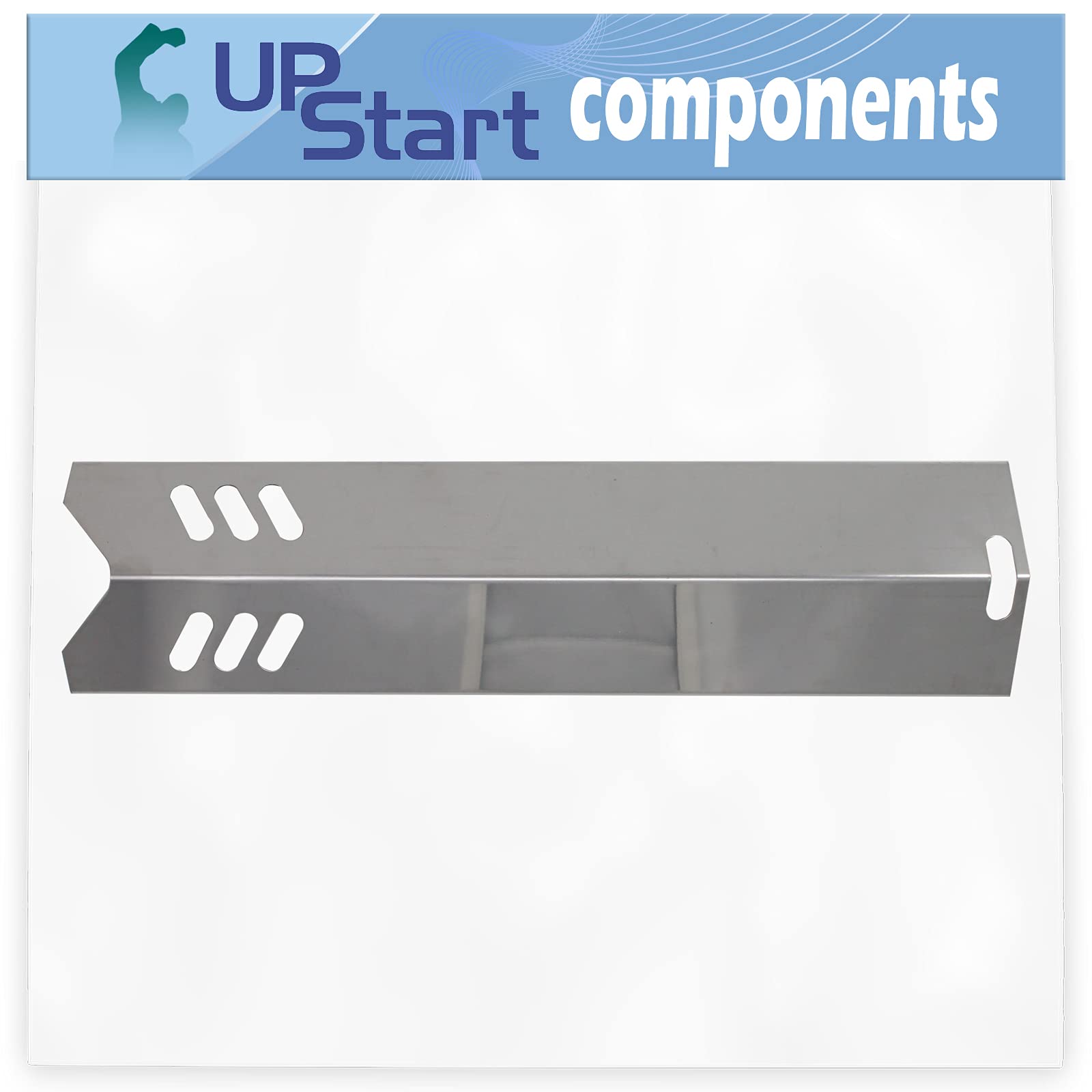 2-Pack BBQ Grill Heat Shield Plate Tent Replacement Parts for Backyard Classic GBC1449-C - Compatible Barbeque Stainless Steel Flame Tamer, Flavorizer Bar, Vaporizer Bar, Burner Cover 15"