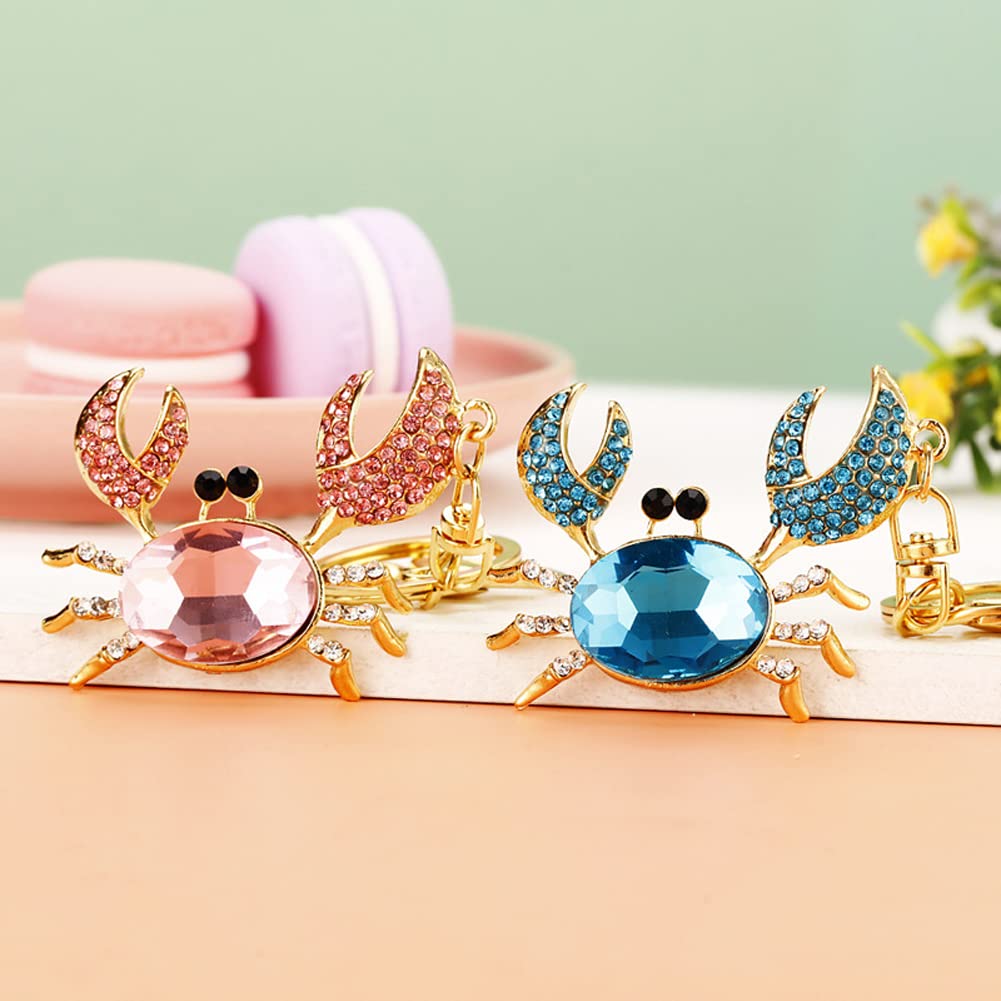 SEADEAR Diamond Crab Car Keychain Crab Keychain Crab Car Keychain Pendant Handbag Wallet Backpack Charm for Women Girls