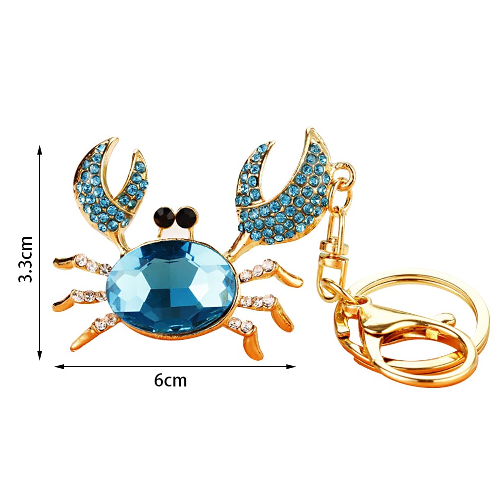 SEADEAR Diamond Crab Car Keychain Crab Keychain Crab Car Keychain Pendant Handbag Wallet Backpack Charm for Women Girls
