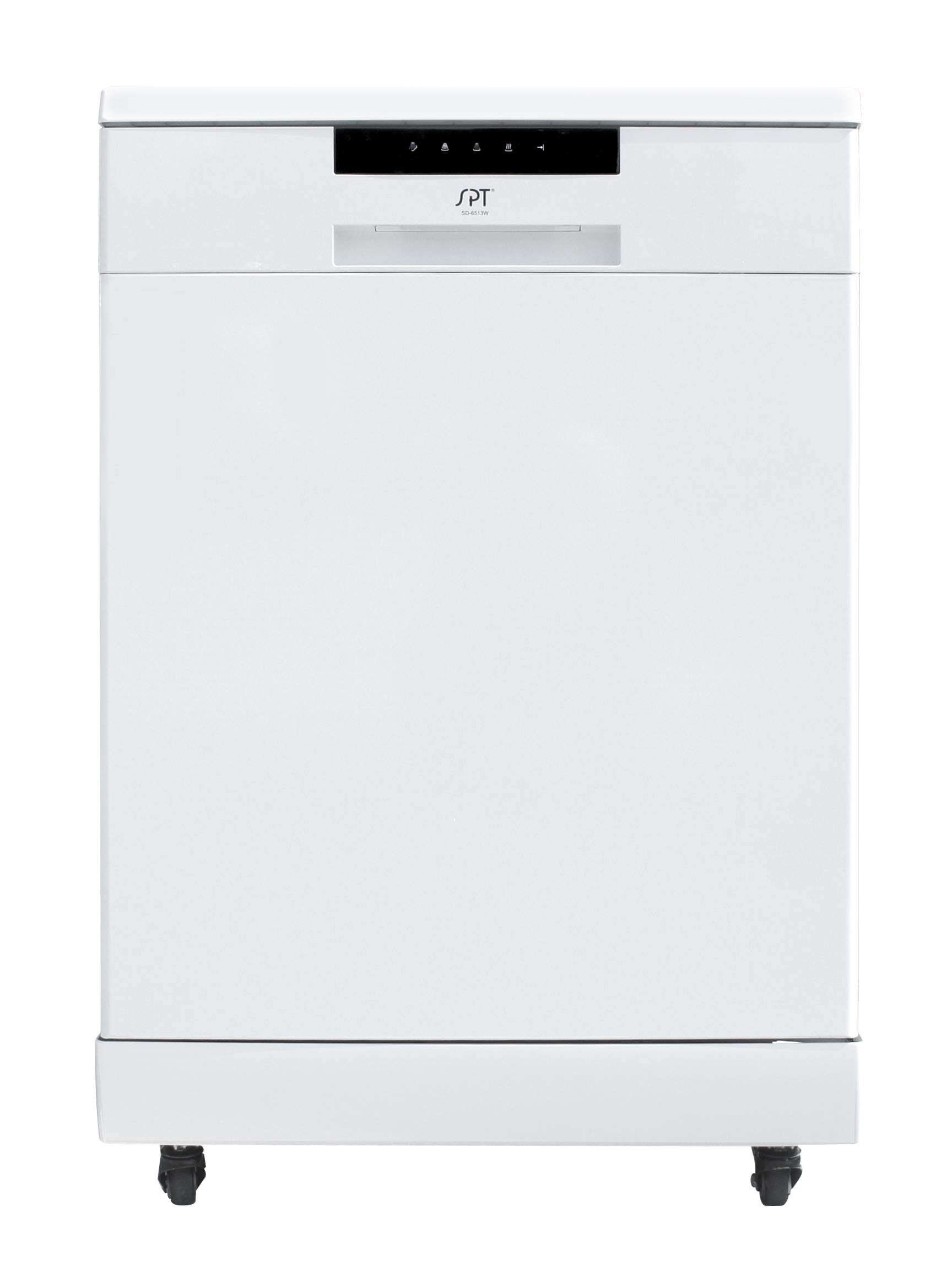 SPT SD-6513W 24″ Wide Portable Dishwasher with ENERGY STAR, 6 Wash Programs, 10 Place Settings and Stainless Steel Tub – White