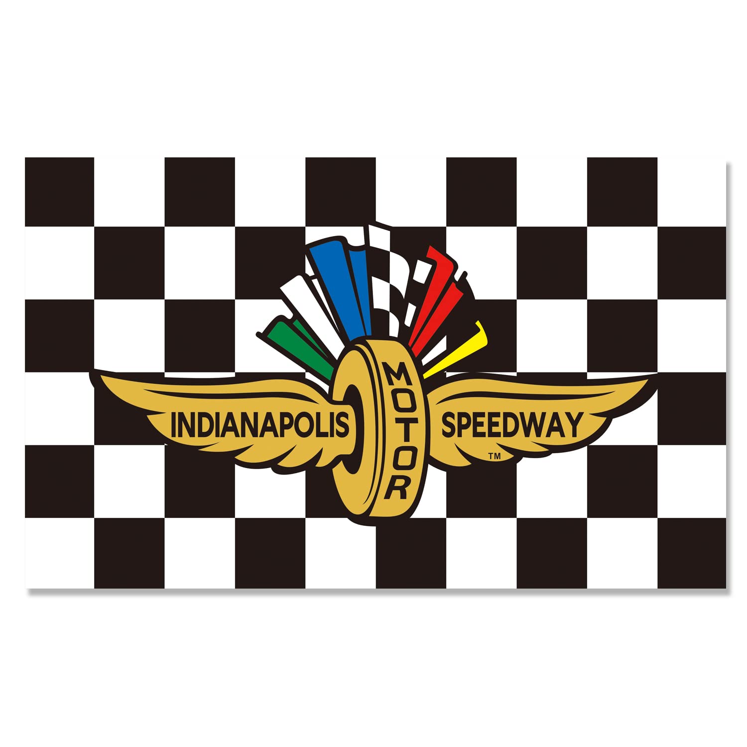 Indianapolis Motor Speedway Flag Banner 3 ft x 5 ft Polyester 2 Brass Grommets Vivid Color HD Printing Indoor Outdoor Room Man Cave Decoration