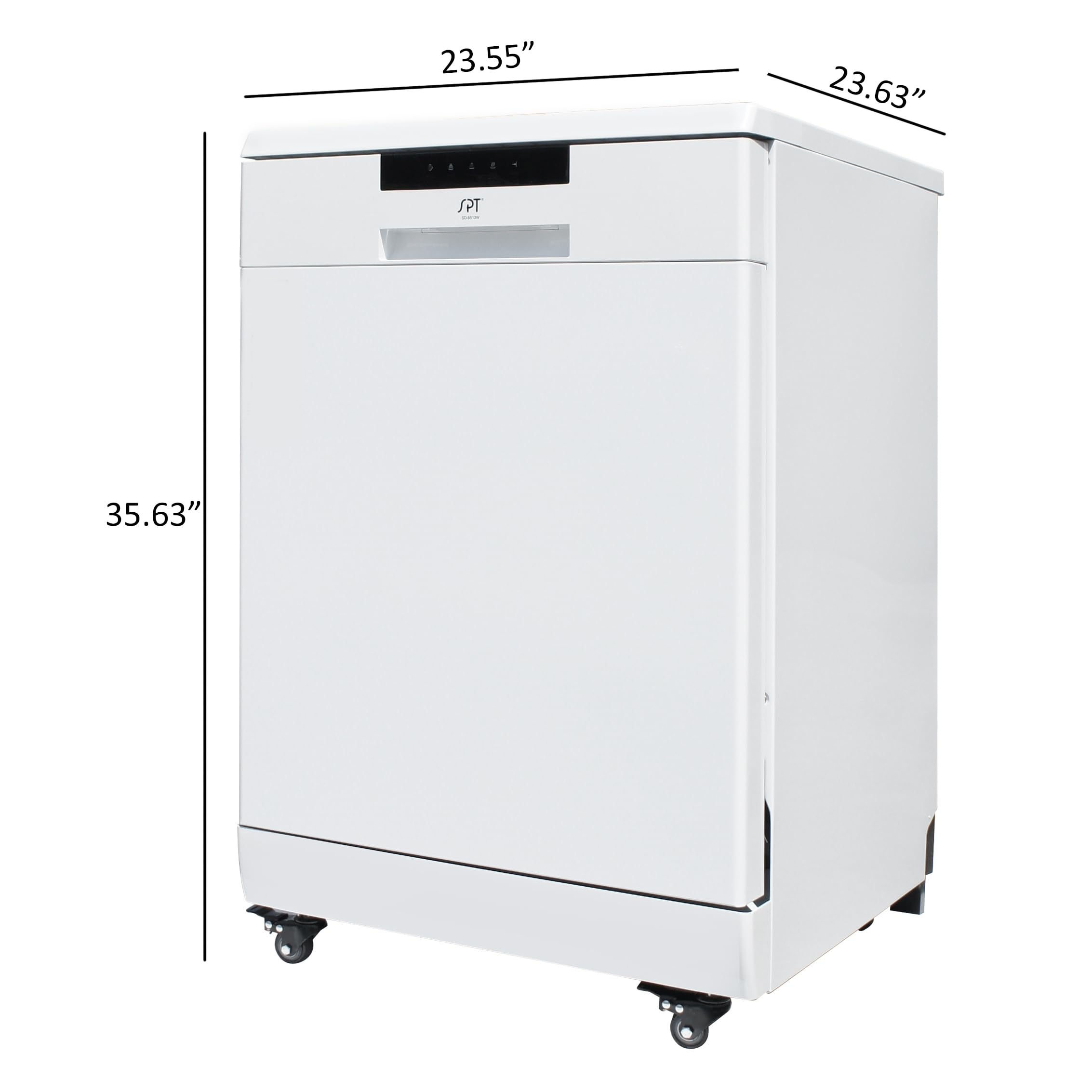 SPT SD-6513W 24″ Wide Portable Dishwasher with ENERGY STAR, 6 Wash Programs, 10 Place Settings and Stainless Steel Tub – White