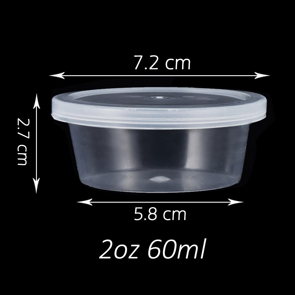 Augshy Small Plastic Containers with Lids for Slime, 50 Pack Foam Ball Storage Containers with Lids (2 oz)