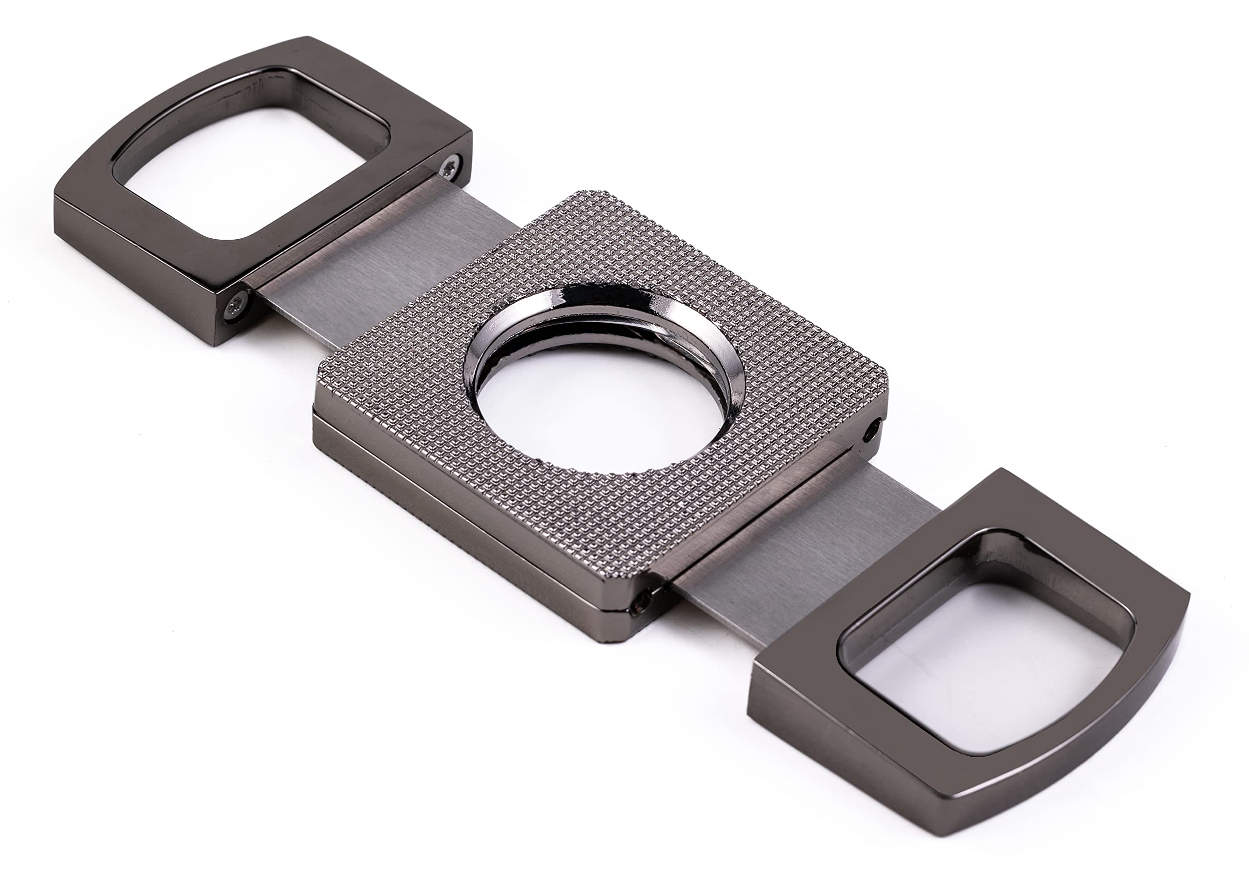 Prestige Import Group - Textured High End Guillotine Cutter - Cuts up to 62 Ring Gauge - Color: Gun Metal