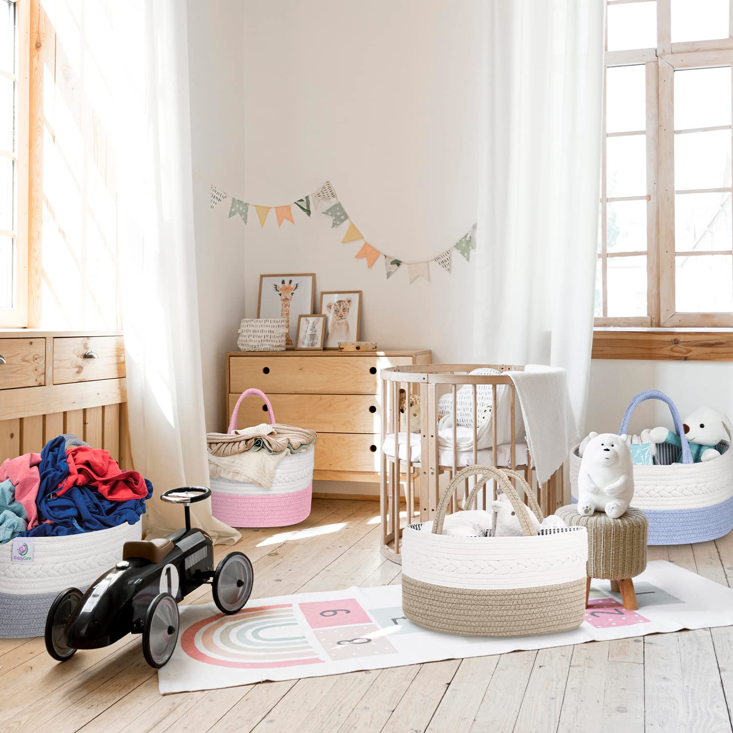 KiddyCare Diaper Caddy Organiser Grey Regular Size