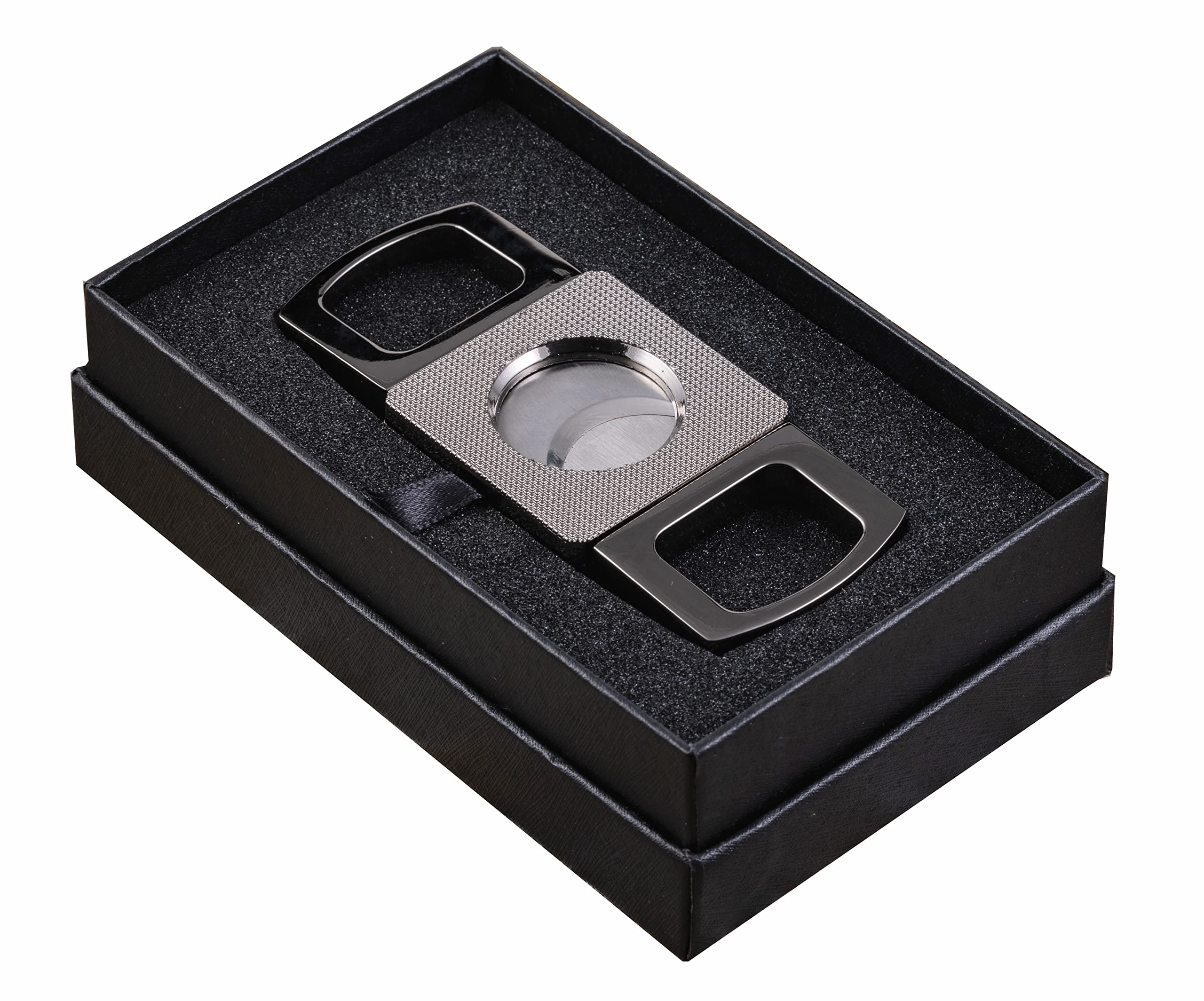 Prestige Import Group - Textured High End Guillotine Cutter - Cuts up to 62 Ring Gauge - Color: Gun Metal