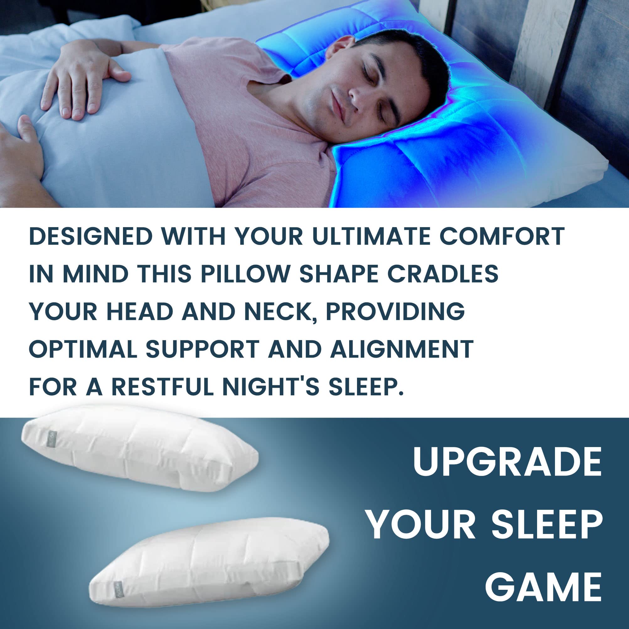 Nuzzle AS-SEEN-ON-TV Bed Pillow for Sleeping - Ultra Cool and Comfortable - Two Adjustable Inner Layers for Comforting Support - Perfect for Side, Back, and Stomach Sleepers - 100% Machine Washable