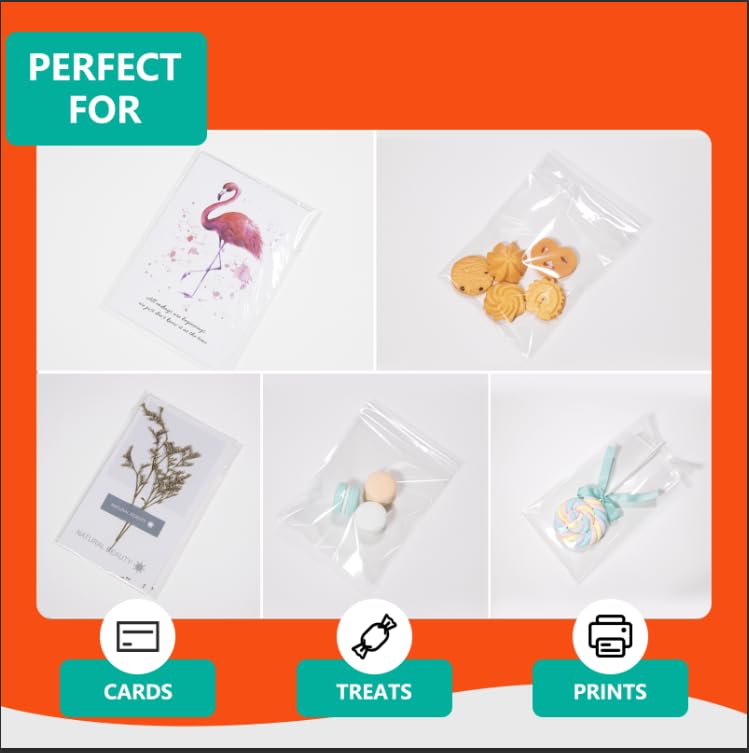 500 Pcs -9" x 12" Clear Plastic Cellophane Bags-Resealable Self Sealing Cello Poly Bags for A4, Letter Sized Documents, Marketing Materials, Clothes