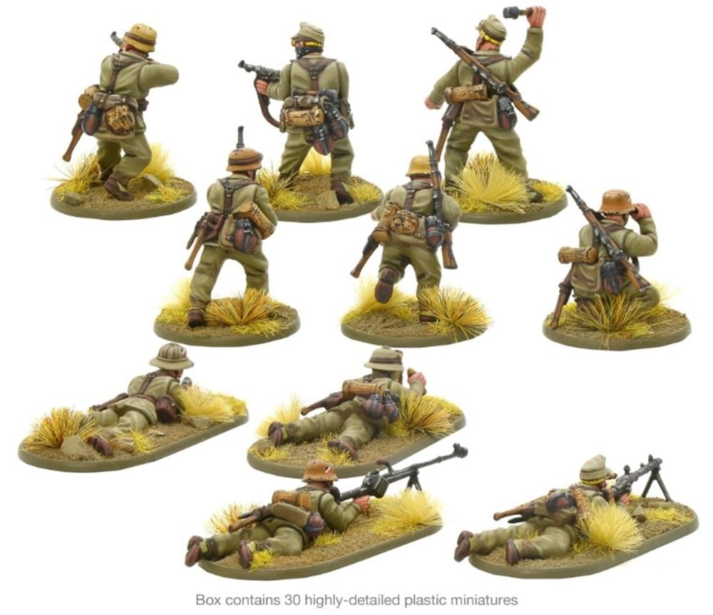 Bolt Action Afrika Korps German Grenadiers Western Desert 1:56 WWII Military Wargaming Plastic Model Kit
