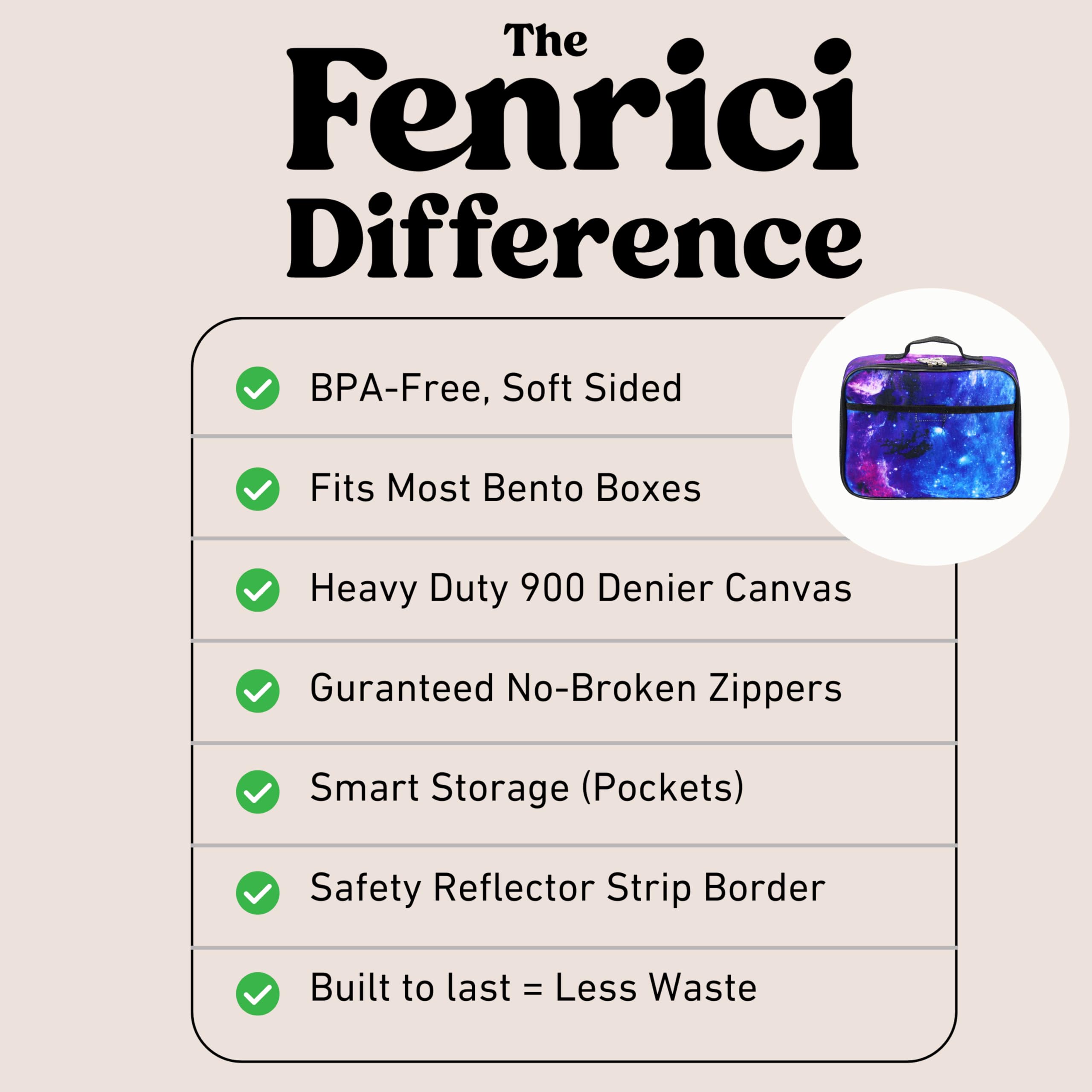 Fenrici Kids' Backpack with Lunch Box Gift Set for Boys and Girls, School Bag with Laptop Compartment and Insulated Lunch Bag, Galaxy Purple