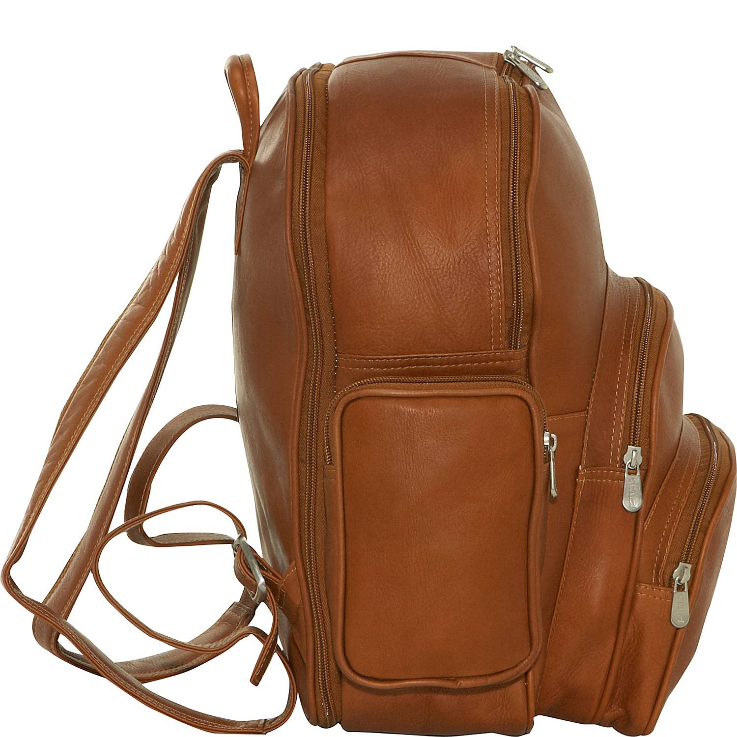 Piel Leather Expandable Backpack, Saddle, One Size