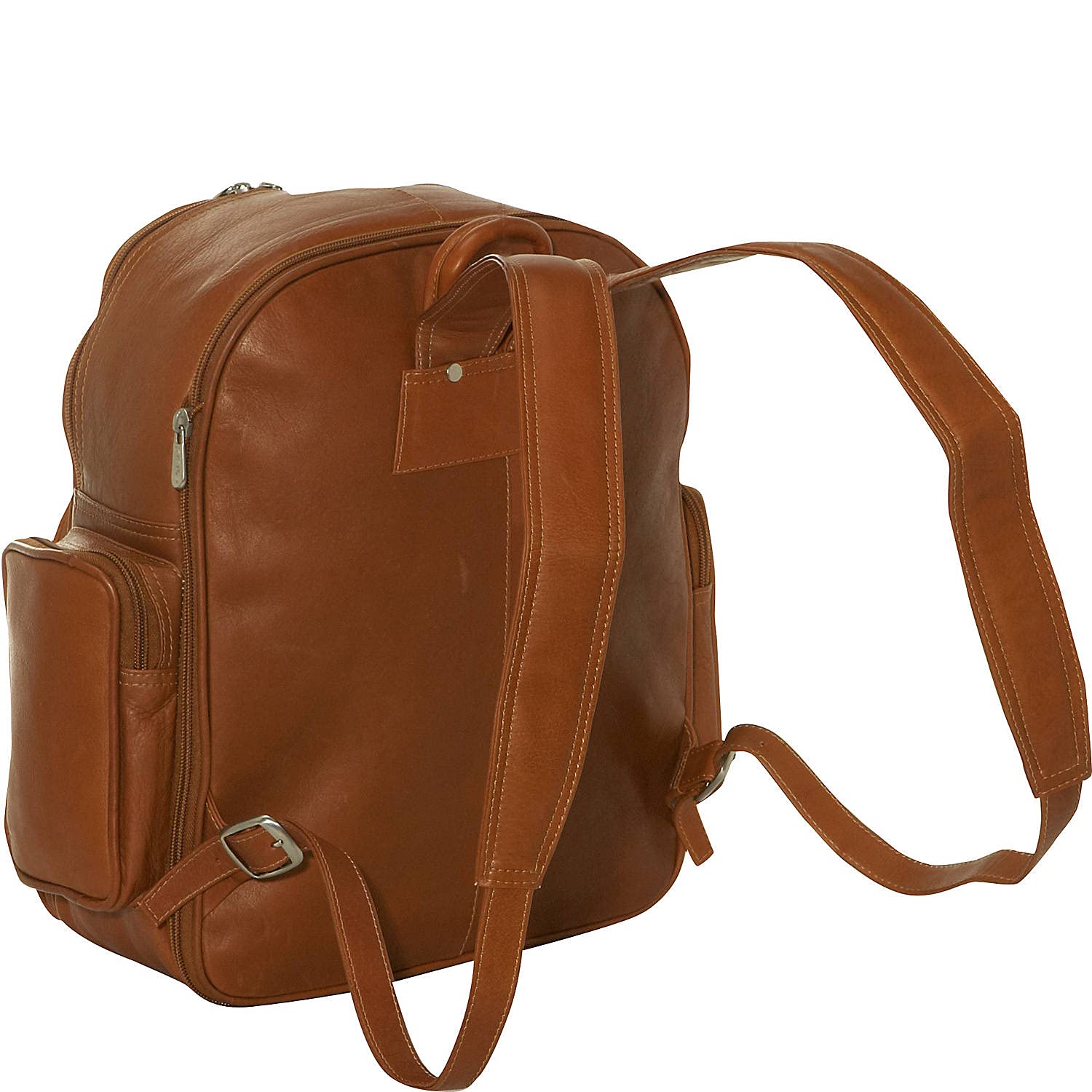 Piel Leather Expandable Backpack, Saddle, One Size