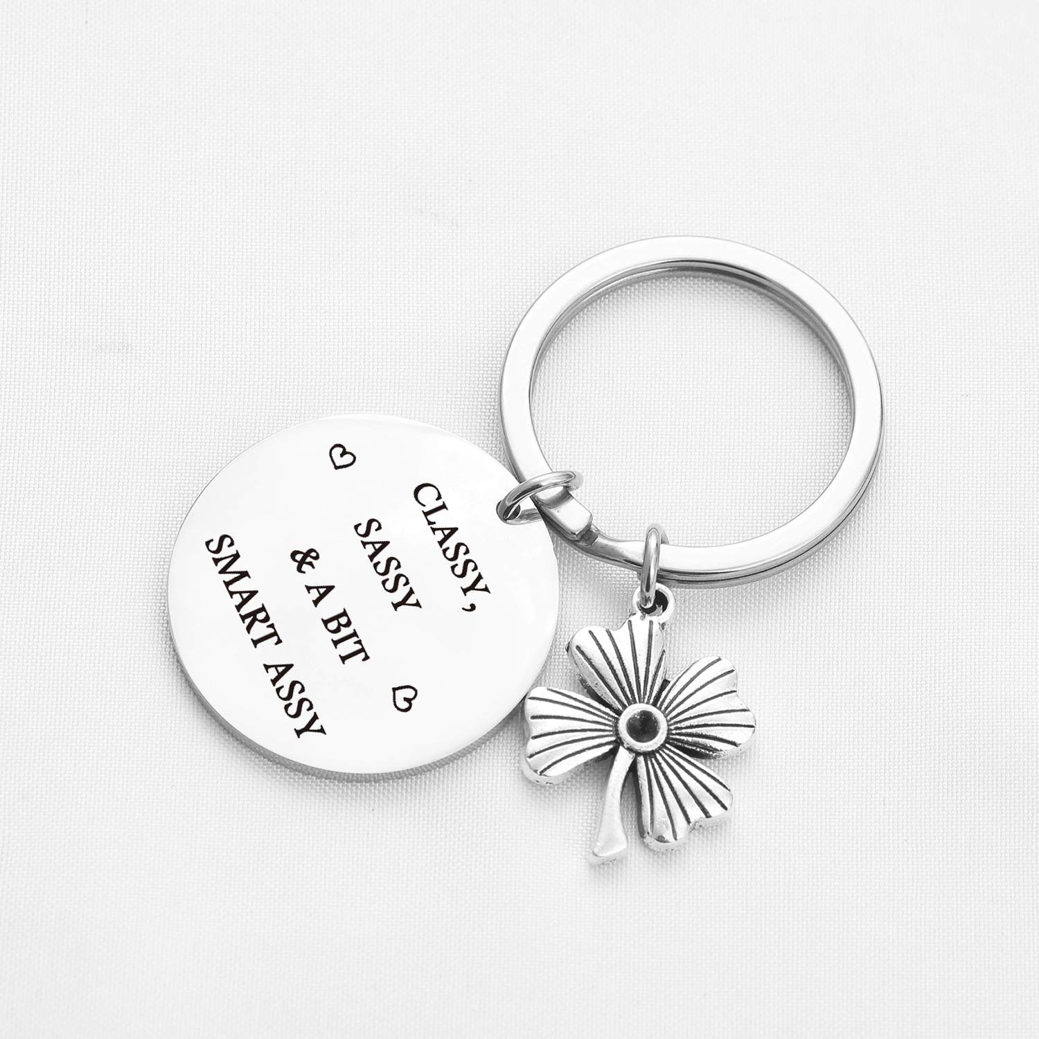 De&ai Positive jewelry Positive keychain women Inspirational gift Motivational gift for siser Inspirational keychain Inspirational keyring Motivational keyring a bit smart assy keychain