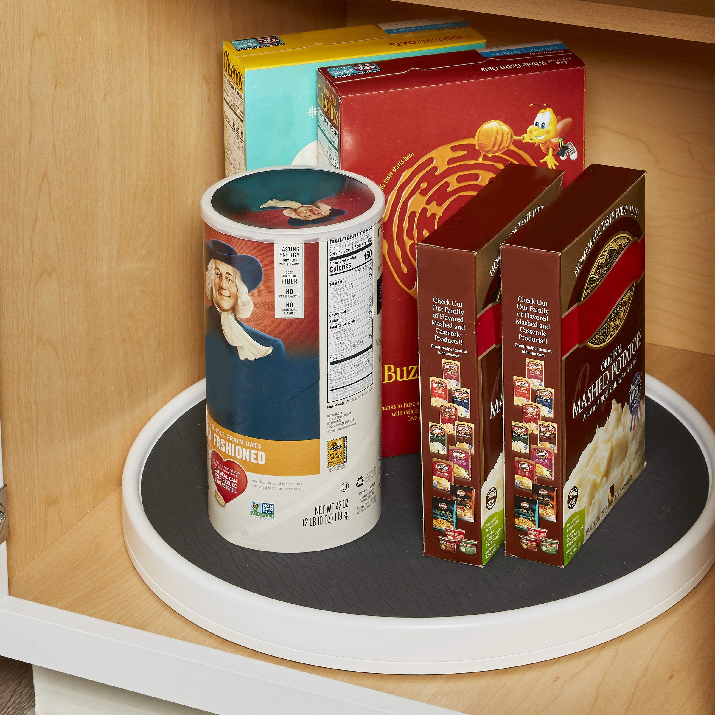 Copco Pro Non-Skid Pantry Cabinet Lazy Susan Turntable, 18-Inch, Charcoal
