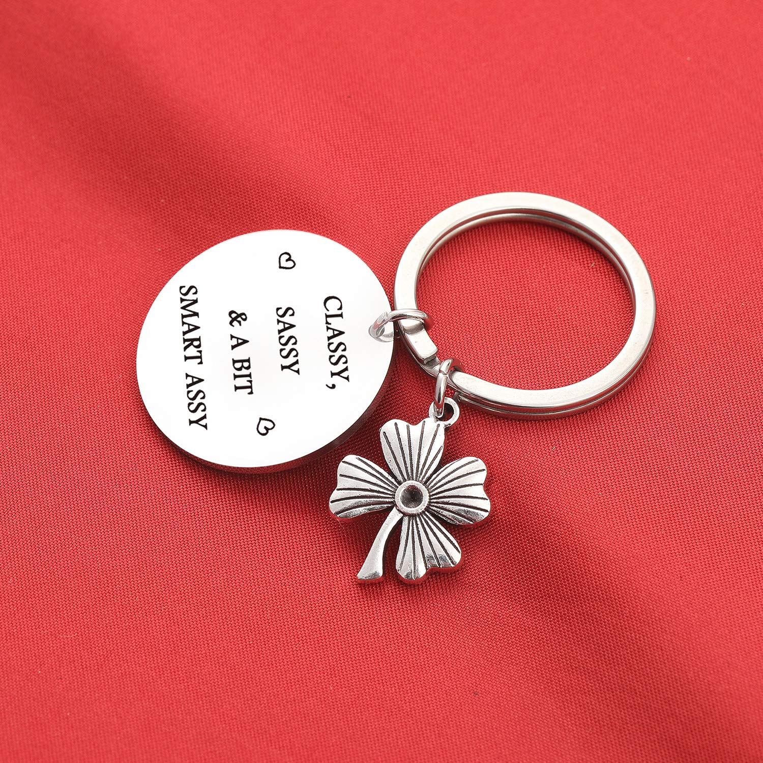 De&ai Positive jewelry Positive keychain women Inspirational gift Motivational gift for siser Inspirational keychain Inspirational keyring Motivational keyring a bit smart assy keychain