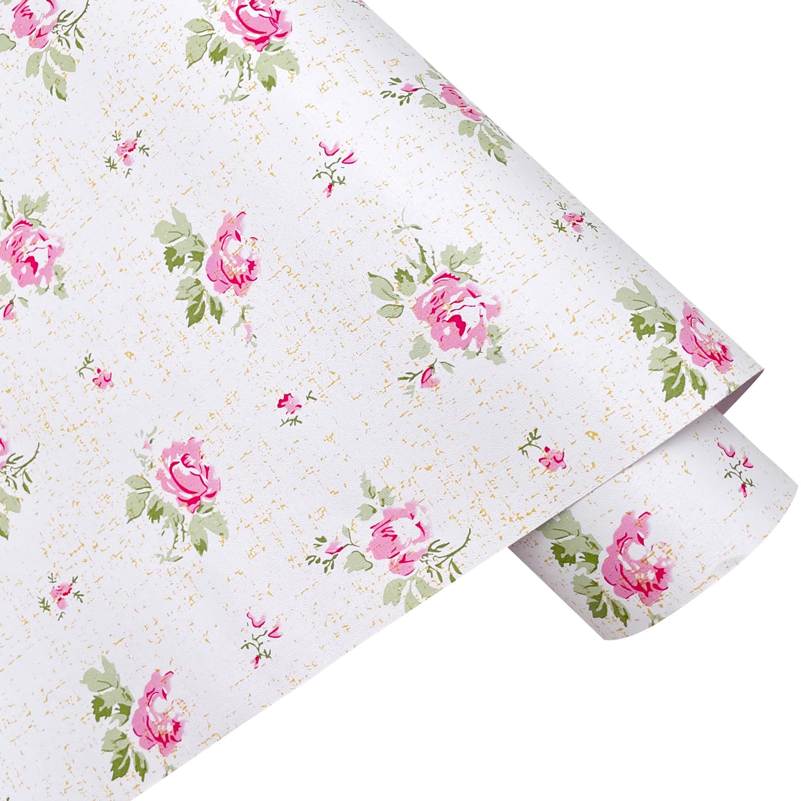 SimpleLife4U Pink Rose Furniture Protect Paper Removable Shelf Liner for Kitchen Cabinet Dresser Drawer Covering