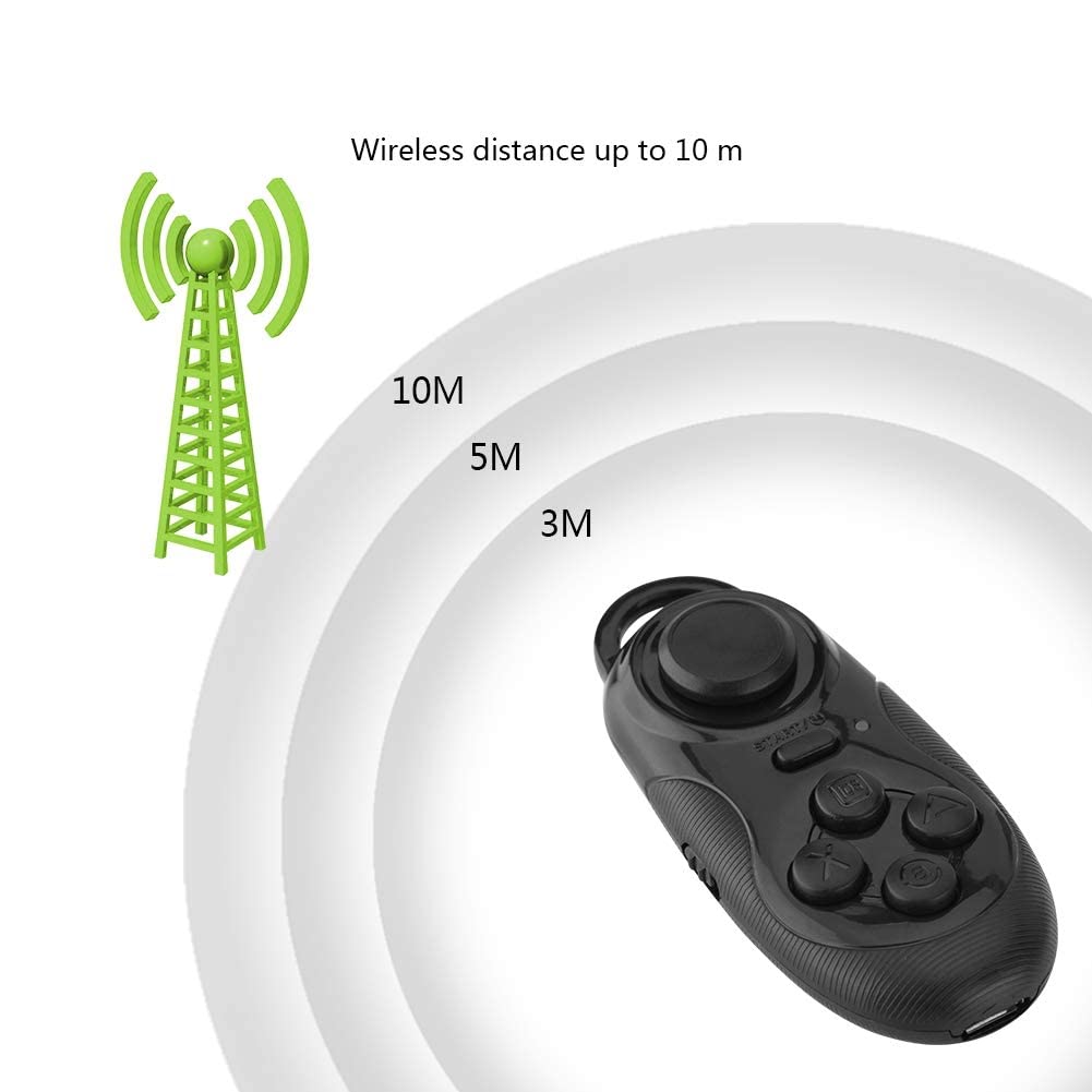 Wireless Gamepad, Wireless Remote Controller Selfie Camera Shutter Wireless Mouse Gamepad 3D VR Glasses Remote Control Compatible with IOS Android PC TV Box (Black)
