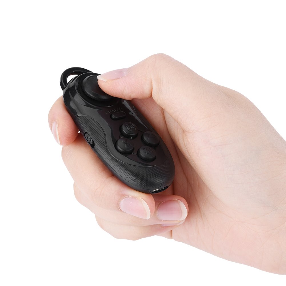 Wireless Gamepad, Wireless Remote Controller Selfie Camera Shutter Wireless Mouse Gamepad 3D VR Glasses Remote Control Compatible with IOS Android PC TV Box (Black)