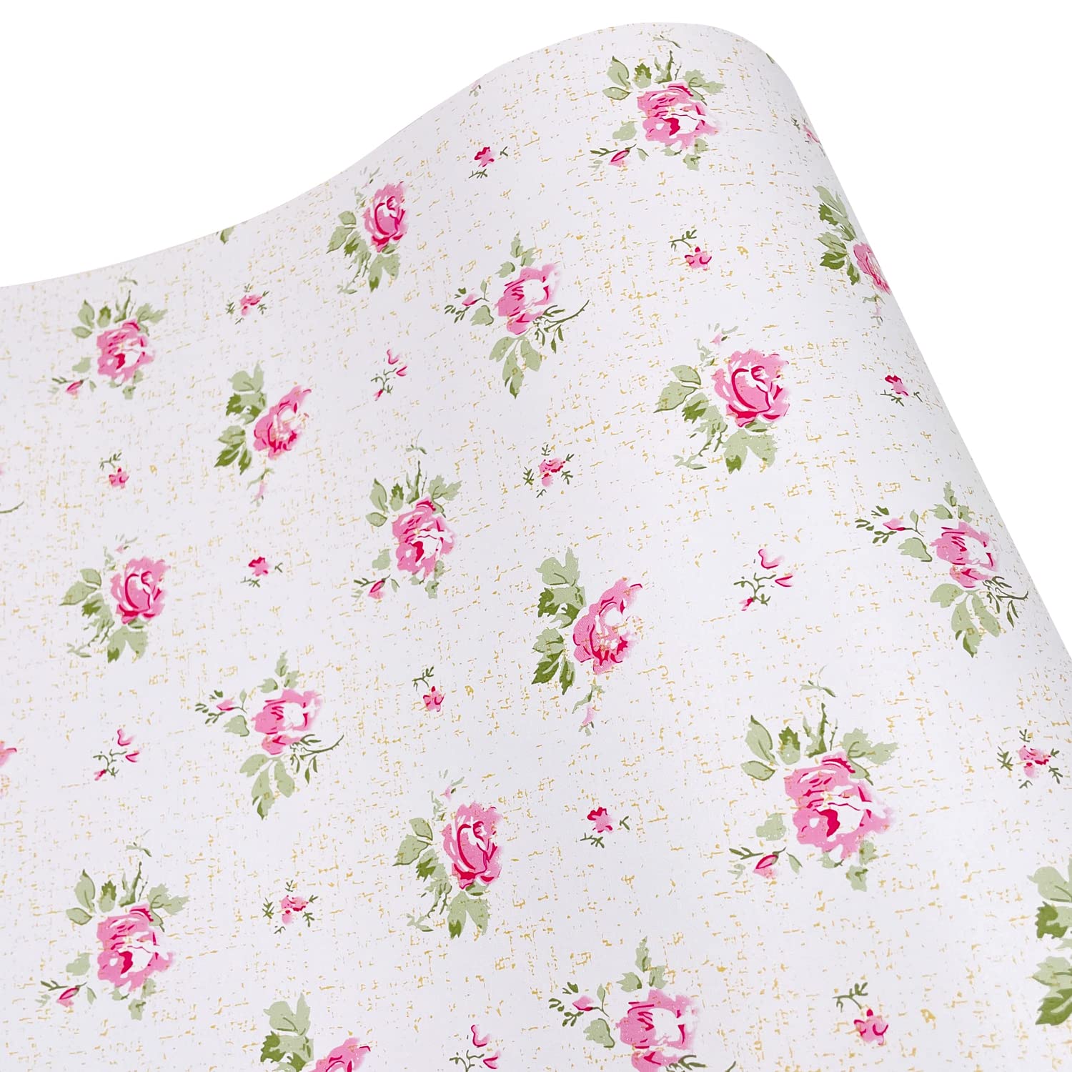SimpleLife4U Pink Rose Furniture Protect Paper Removable Shelf Liner for Kitchen Cabinet Dresser Drawer Covering
