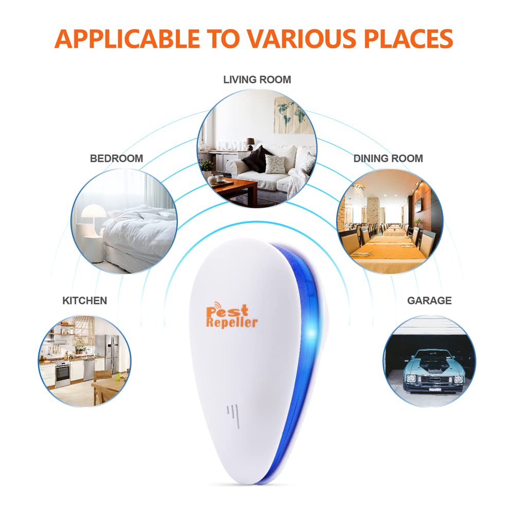 Ultrasonic Pest Repeller - 6 Pack,Pest Repellent Plug-in Pest Control Repeller for Mosquito, Insect, Mice, Spider, Ant, Cockroach, Rodent & Deer Indoor Repellent