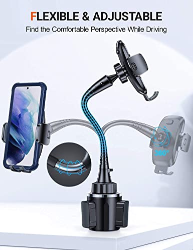 TORRAS [Truck Friendly 15in Car Cup Holder Phone Mount [Easily Install & Adjustable] Long Gooseneck Cupholder Cell Phone Mount for Car Truck Fit with iPhone 13 12 Pro Max Samsung Galaxy S22 S21 & All