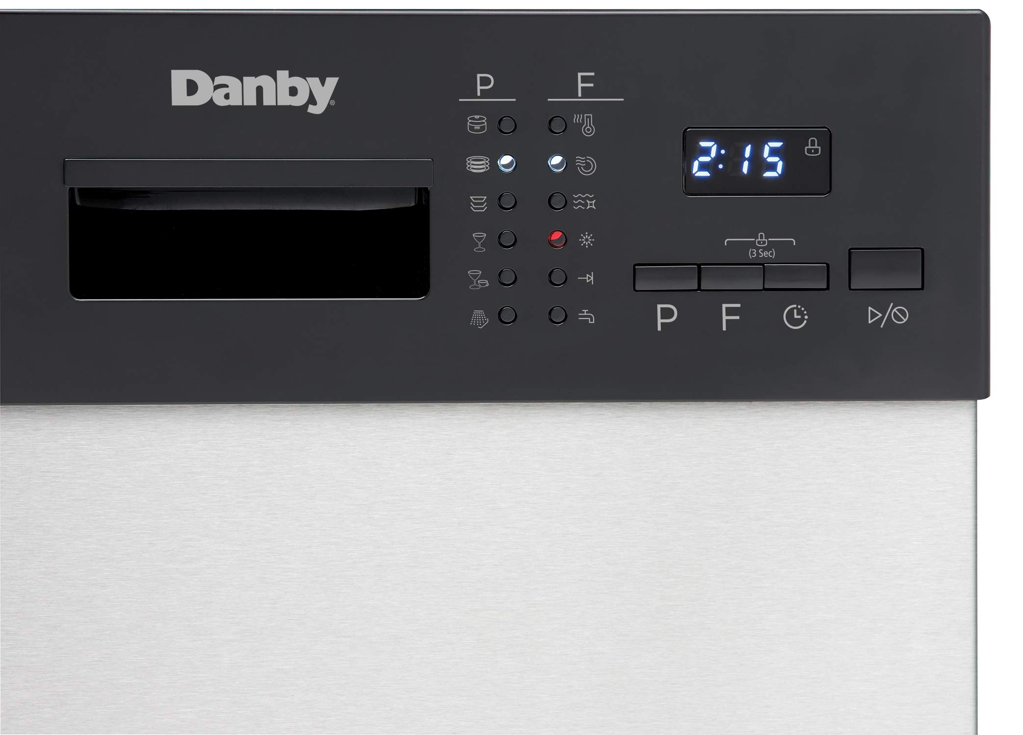 Danby 18 Inch Built in Dishwasher, 8 Place Settings, 6 Wash Cycles and 4 Temperature + Sanitize Option, Energy Star Rated with Low Water Consumption and Quiet Operation - Black (DDW1804EB)