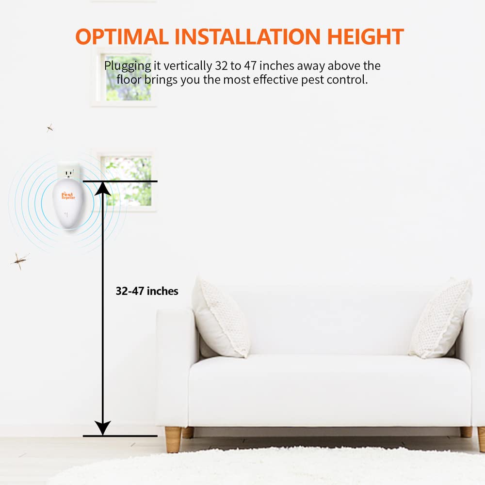 Ultrasonic Pest Repeller - 6 Pack,Pest Repellent Plug-in Pest Control Repeller for Mosquito, Insect, Mice, Spider, Ant, Cockroach, Rodent & Deer Indoor Repellent