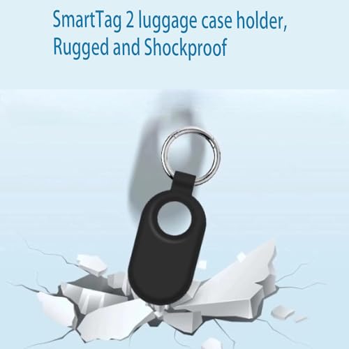 2023 New 2-Piece Silicone Full-Body Shockproof case is Specially Designed for Galaxy SmartTag2 case Keychain Smart Tag 2 case, which is Suitable for Keys, Wallets, suitcases, Backpacks (Black(2))