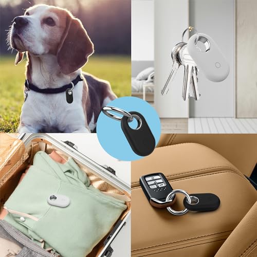 2023 New 2-Piece Silicone Full-Body Shockproof case is Specially Designed for Galaxy SmartTag2 case Keychain Smart Tag 2 case, which is Suitable for Keys, Wallets, suitcases, Backpacks (Black(2))