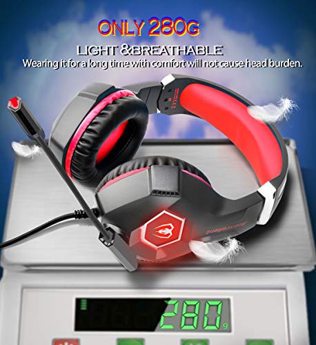 SVYHUOK PS4 Gaming Headset with Mic, Stereo 2019 Latest Lightweight Over-Ear Headphone for Games, Stereo Surround with Noise Cancelling 3.5mm Jack for PC Laptop