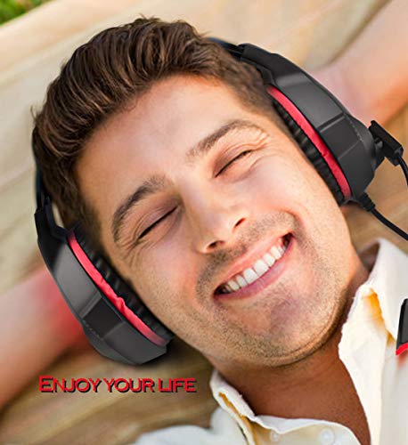 SVYHUOK PS4 Gaming Headset with Mic, Stereo 2019 Latest Lightweight Over-Ear Headphone for Games, Stereo Surround with Noise Cancelling 3.5mm Jack for PC Laptop