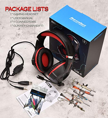 SVYHUOK PS4 Gaming Headset with Mic, Stereo 2019 Latest Lightweight Over-Ear Headphone for Games, Stereo Surround with Noise Cancelling 3.5mm Jack for PC Laptop