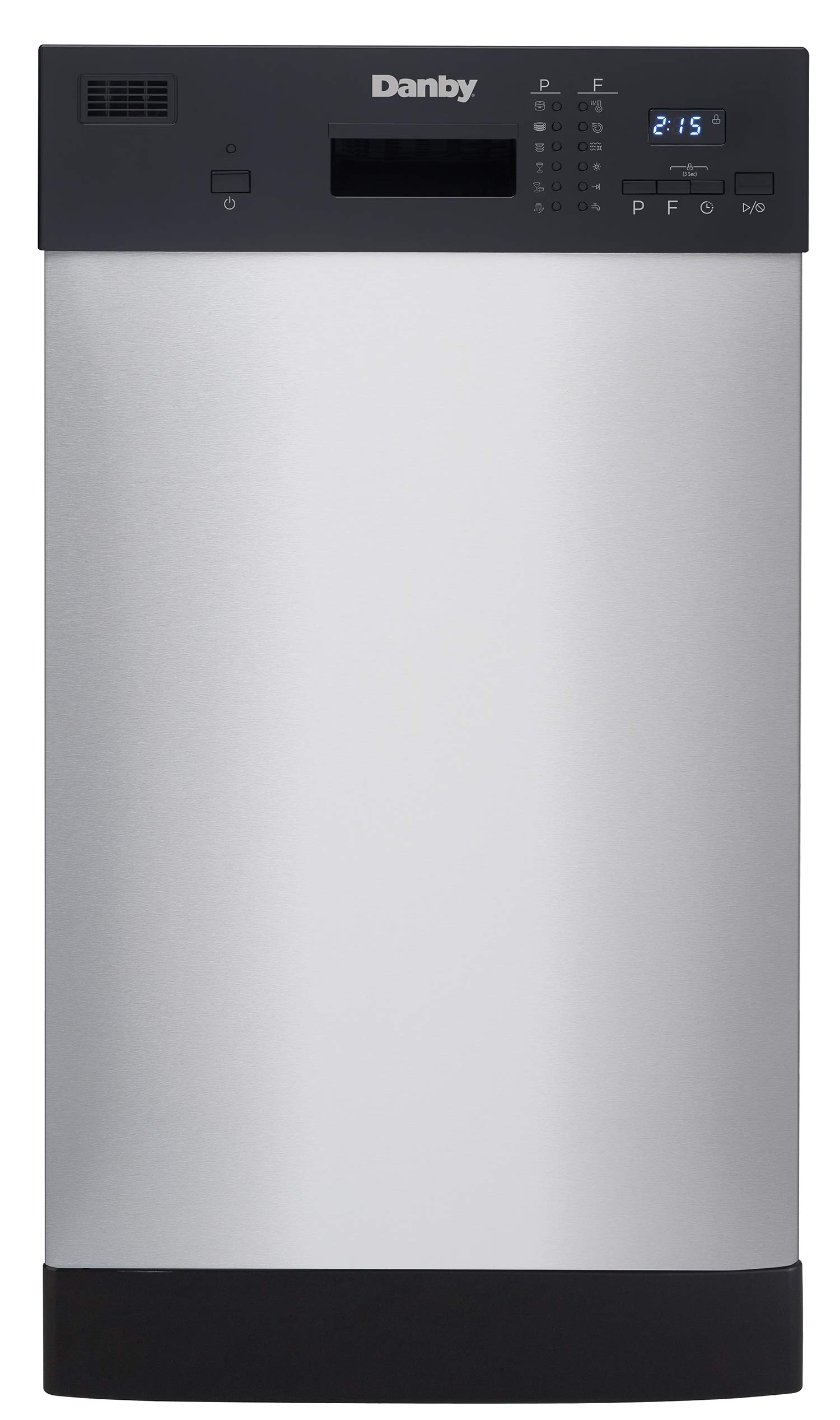 Danby 18 Inch Built in Dishwasher, 8 Place Settings, 6 Wash Cycles and 4 Temperature + Sanitize Option, Energy Star Rated with Low Water Consumption and Quiet Operation - Black (DDW1804EB)