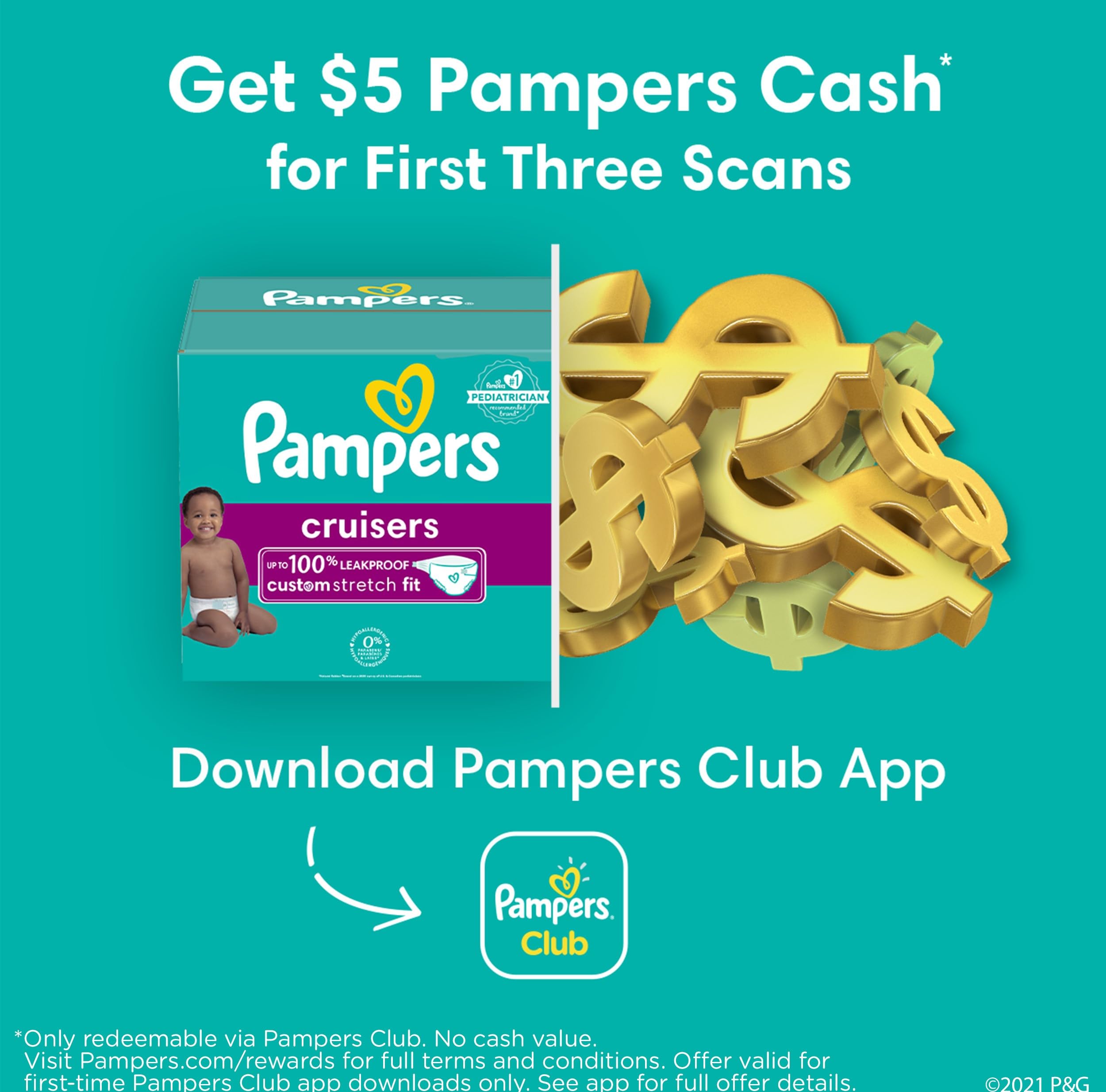 Diapers Size 4, 160 Count - Pampers Cruisers Disposable Baby Diapers, (Packaging May Vary)