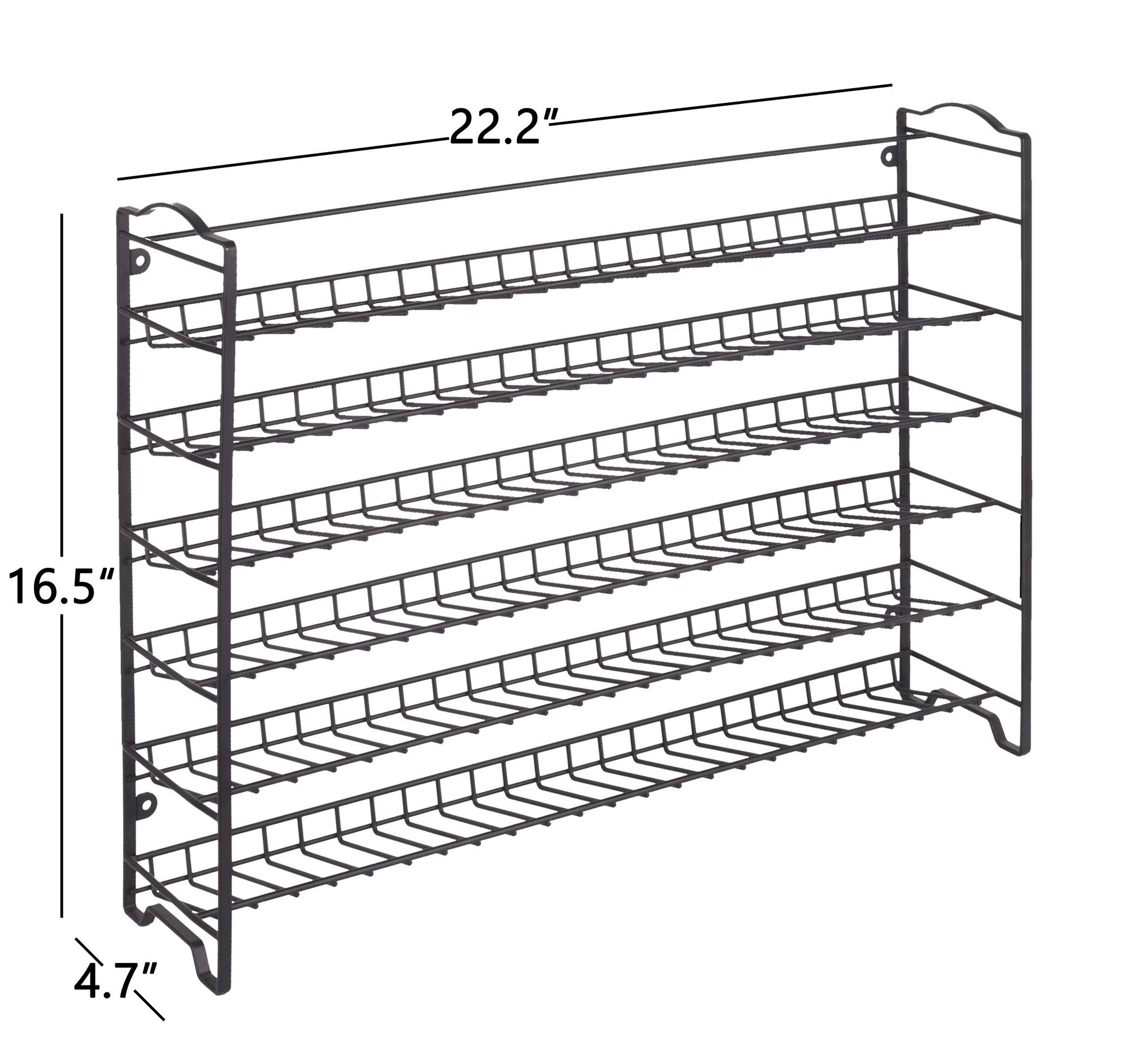 SWOMMOLY Spice Rack Organizer with 72 Empty Square Spice Jars, 340 Spice Labels with Chalk Marker and Funnel Complete Set,for Countertop,Cabinet or Wall Mount, Black
