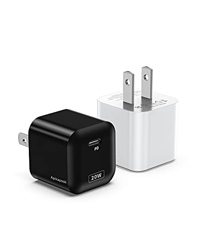 USB C Wall Charger, 2-Pack 20W Fast Charger for iPhone, PD3.0 Compact Charger Block Quick Charging, USB C Power Adapter Compatible with iPhone 13/13 Mini/13 Pro/13 Pro Max/12/12 Pro Max/11, and More
