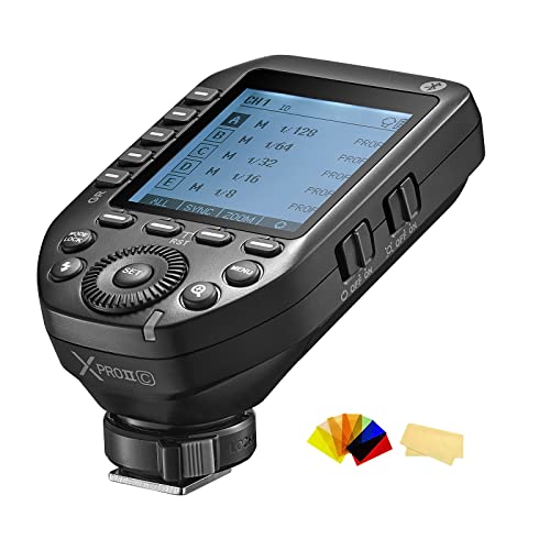 Godox XProII-C TTL Wireless Flash Trigger Transmitter Compatible for Canon Cameras,2.4G 1/8000s HSS,Bluetooth Connection,New Hotshoe Locking,16 Groups and 32 Channels
