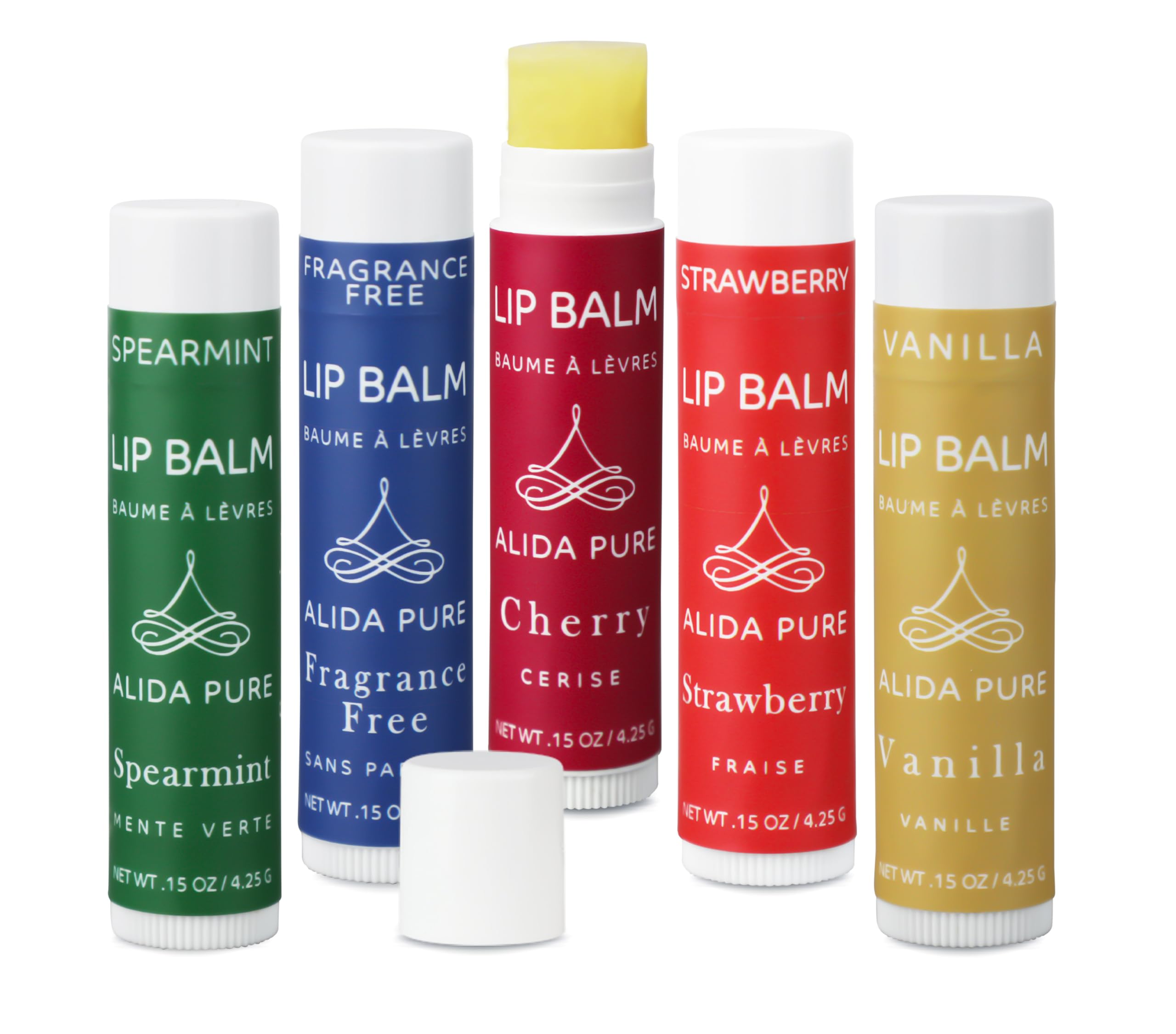 ALIDA PURE Vegan Melody Lip Balm Collection, Cruelty Free, Beeswax Free, Coconut Oil Free, 5 Lip Balm Set, Organic Jojoba Oil, Avocado Oil, and Vitamin E, Natural Moisturizing Lip Balm | Lip Gloss, for Dry, Chapped, or Cracked Lips