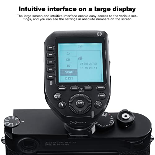 Godox XProII-C TTL Wireless Flash Trigger Transmitter Compatible for Canon Cameras,2.4G 1/8000s HSS,Bluetooth Connection,New Hotshoe Locking,16 Groups and 32 Channels