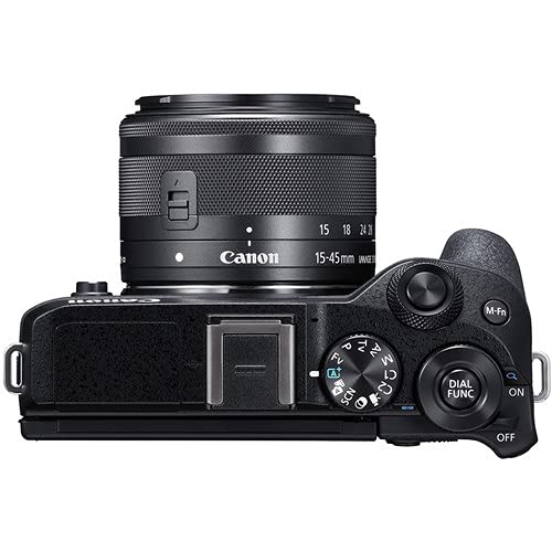 Canon EOS M6 Mark II Mirrorless Digital Camera (Black) with 15-45mm Lens and EVF-DC2 Viewfinder + Canon Shoulder Bag + 128GB Sandisk Memory Card + Grip Steady Tripod + Lens Tulip Hood & More.